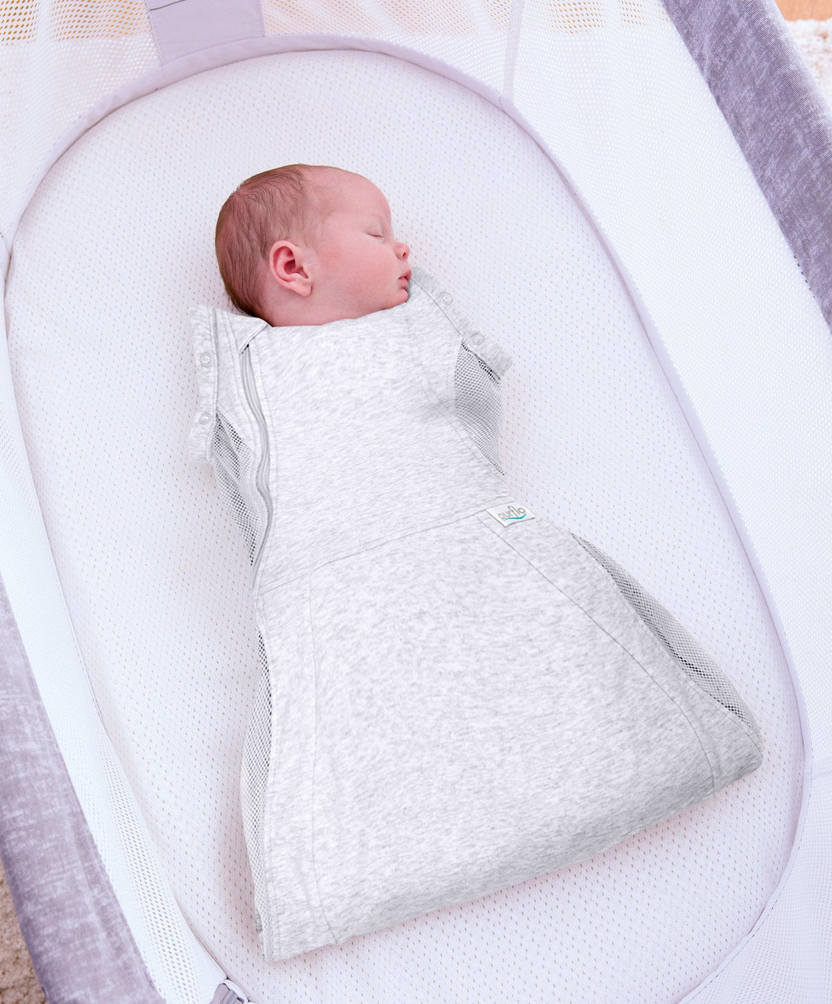Purflo Swaddle to Sleep Bag 0-4 Months (0.5 Tog) - Minimal Grey – Mamas ...