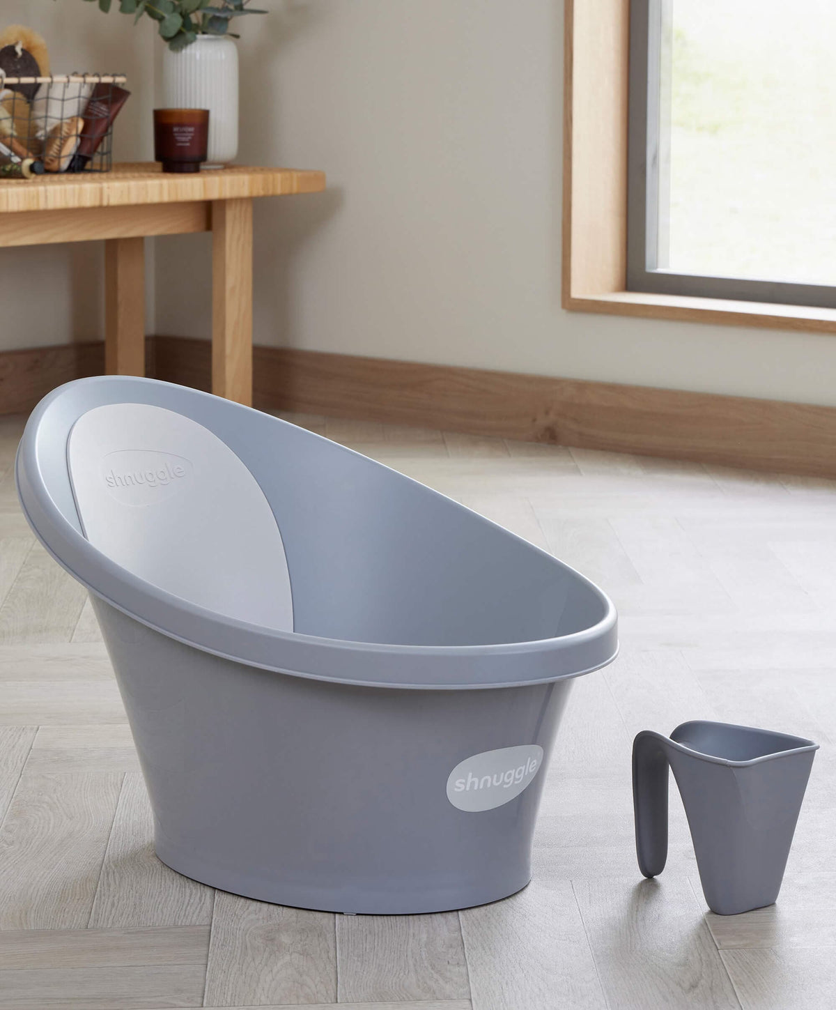 Shnuggle Baby Bath with Plug - Pebble Grey – Mamas & Papas UK