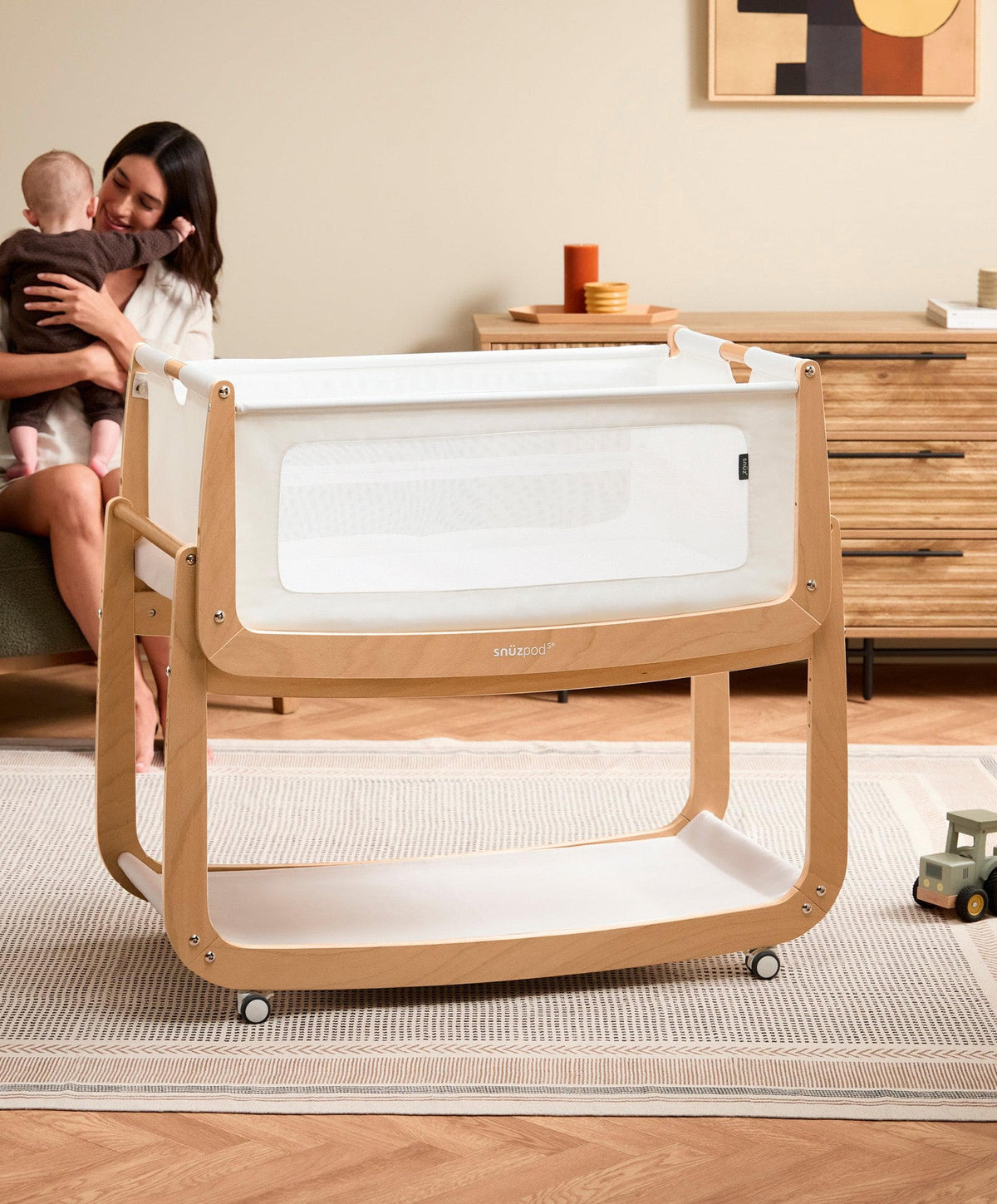 SnuzPod 5 Bedside Crib - Natural – Mamas & Papas UK