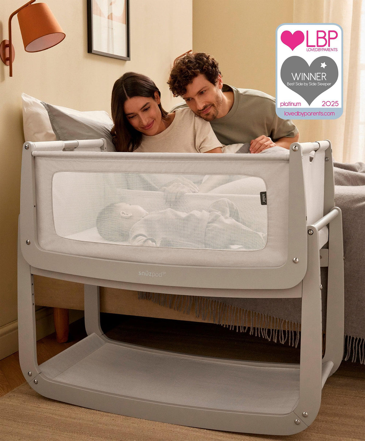 SnuzPod 5 Bedside Crib - Pebble – Mamas & Papas UK