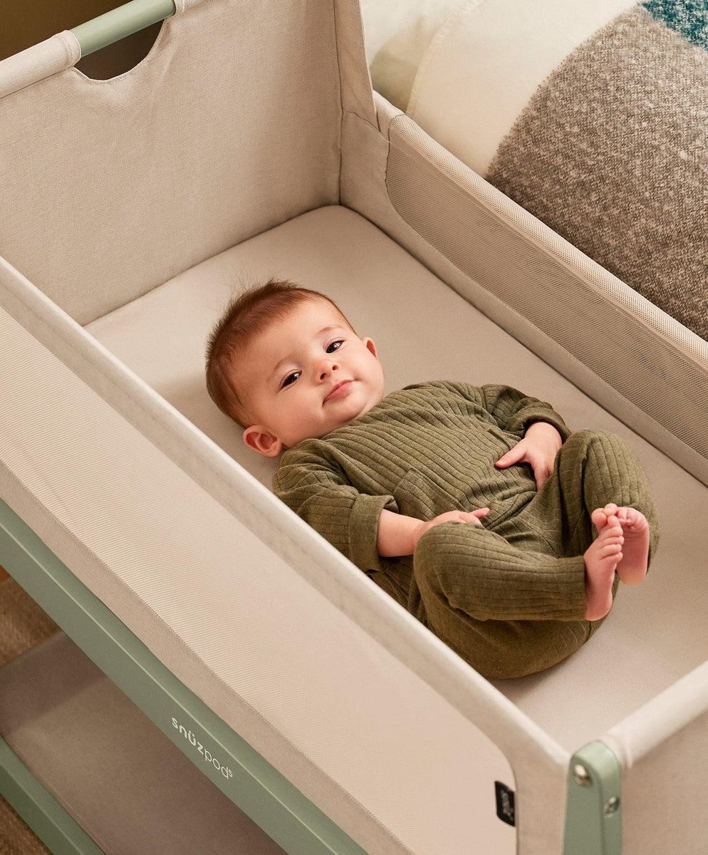 SnuzPod 5 Bedside Crib - Sage – Mamas & Papas UK