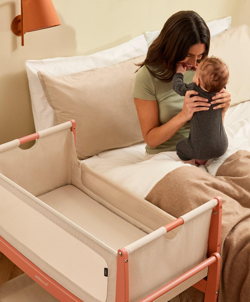 SnuzPod 5 Bedside Crib - Terracotta – Mamas & Papas UK