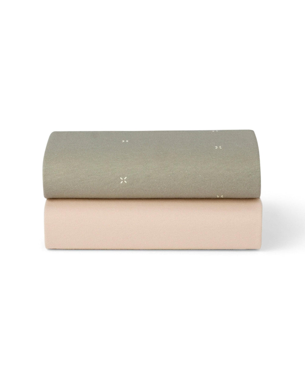 Snuz Twin Pack Crib Sheets - Sage Cross – Mamas & Papas UK