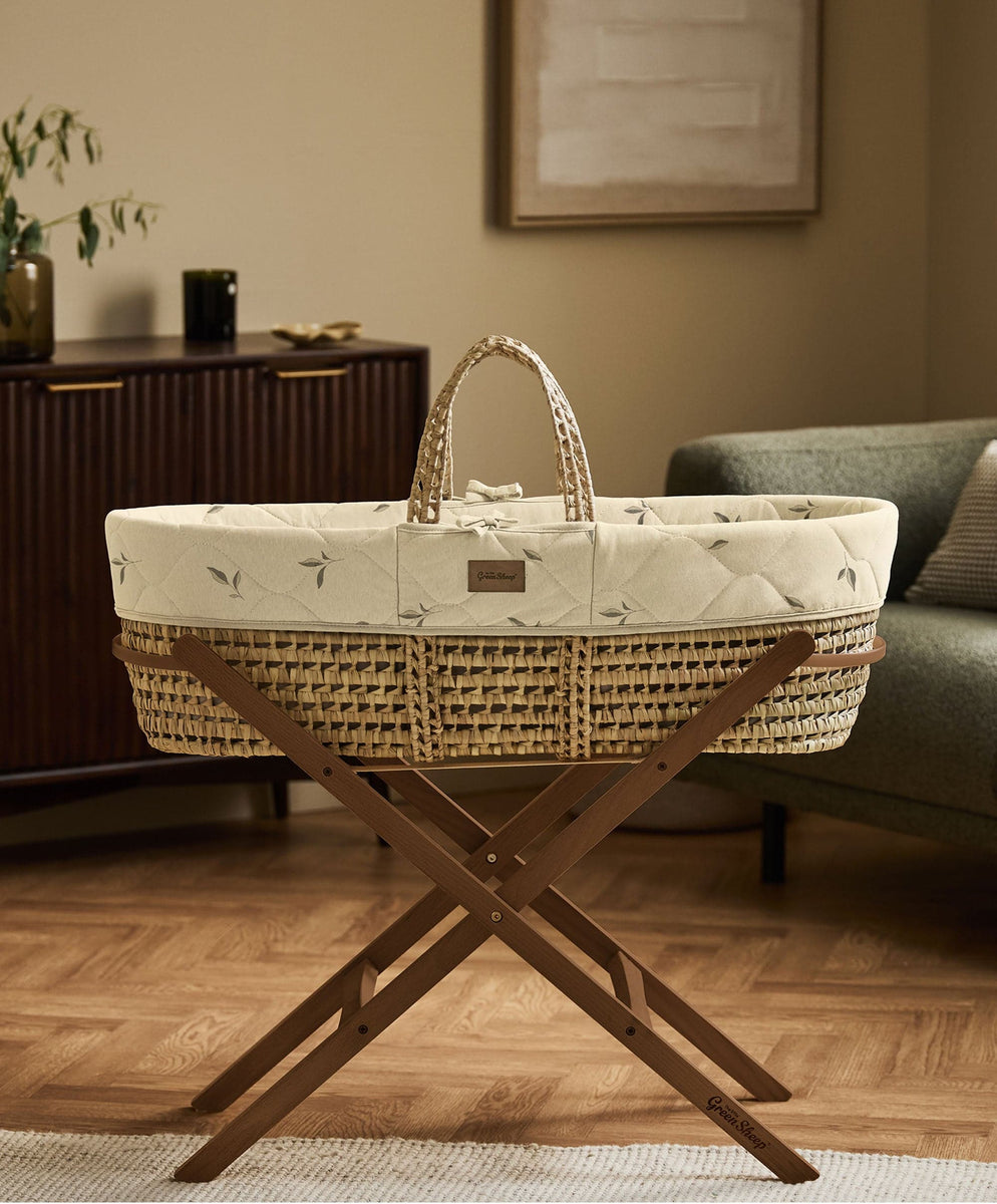 The Little Green Sheep Moses Basket Stand - Walnut – Mamas & Papas UK