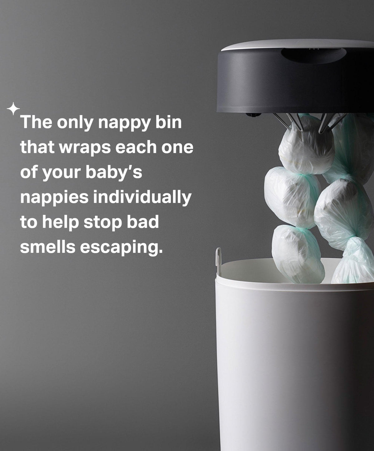 Tommee Tippee Twist & Click Advanced Nappy Bin & 7 Refill Cassettes ...
