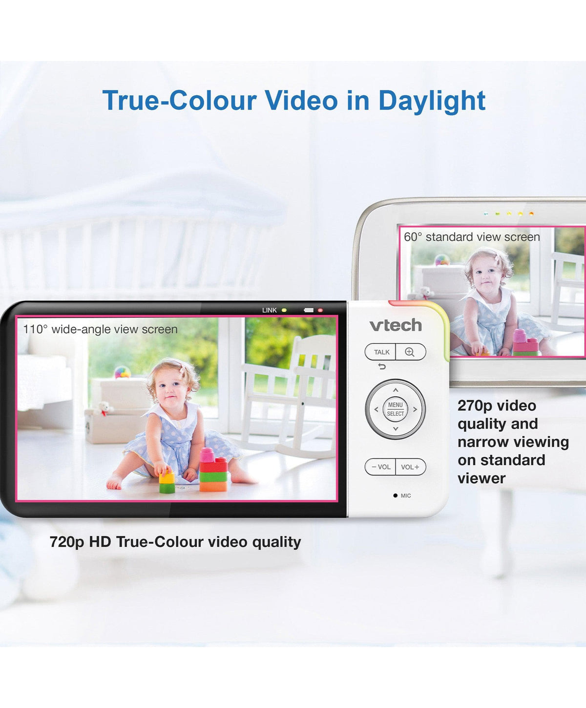 VTech RM5755HD 5” Smart Baby Monitor - White – Mamas & Papas UK