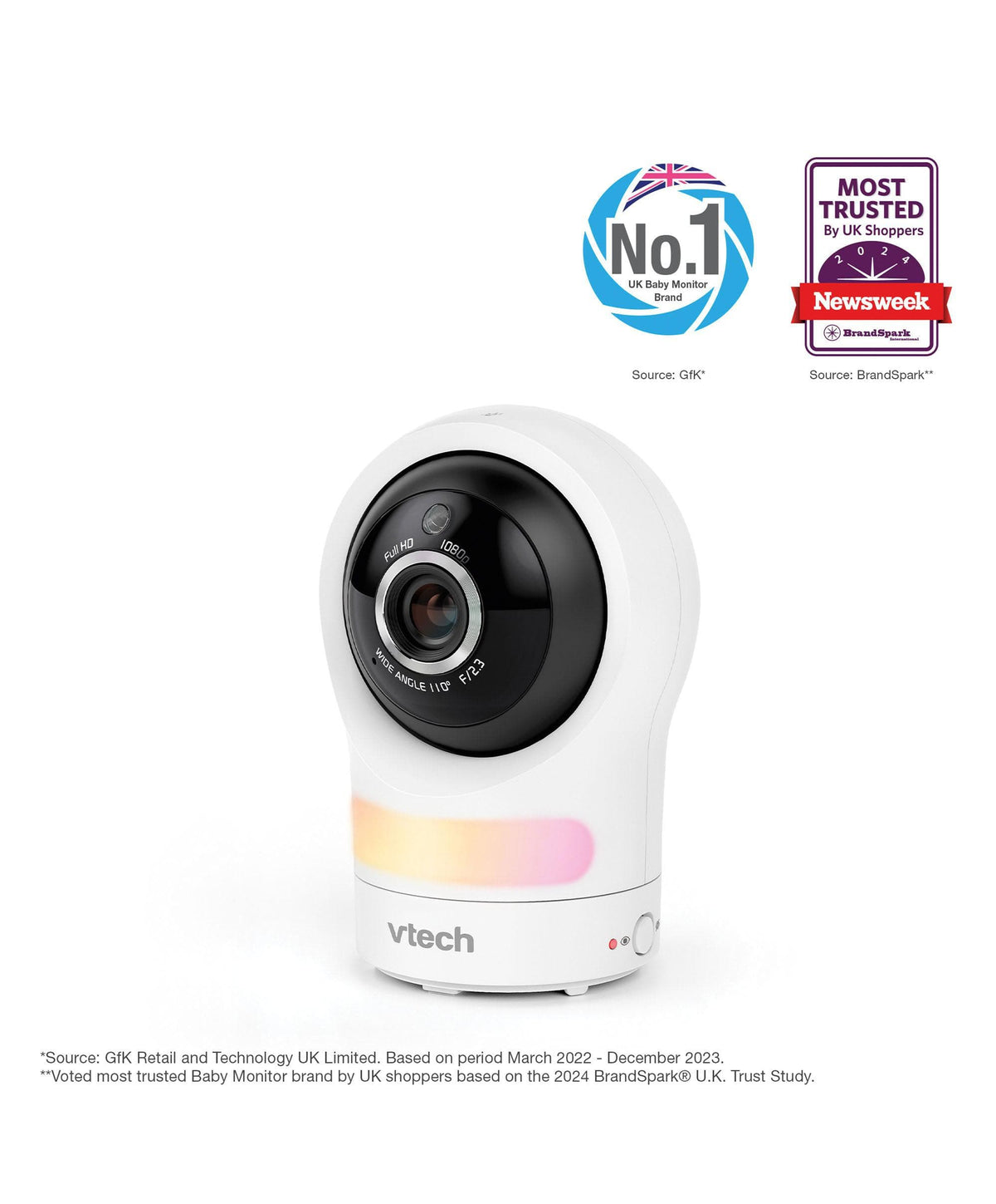 VTech RM9761 Wi-Fi 1080p Smart Baby Cam – White – Mamas & Papas UK