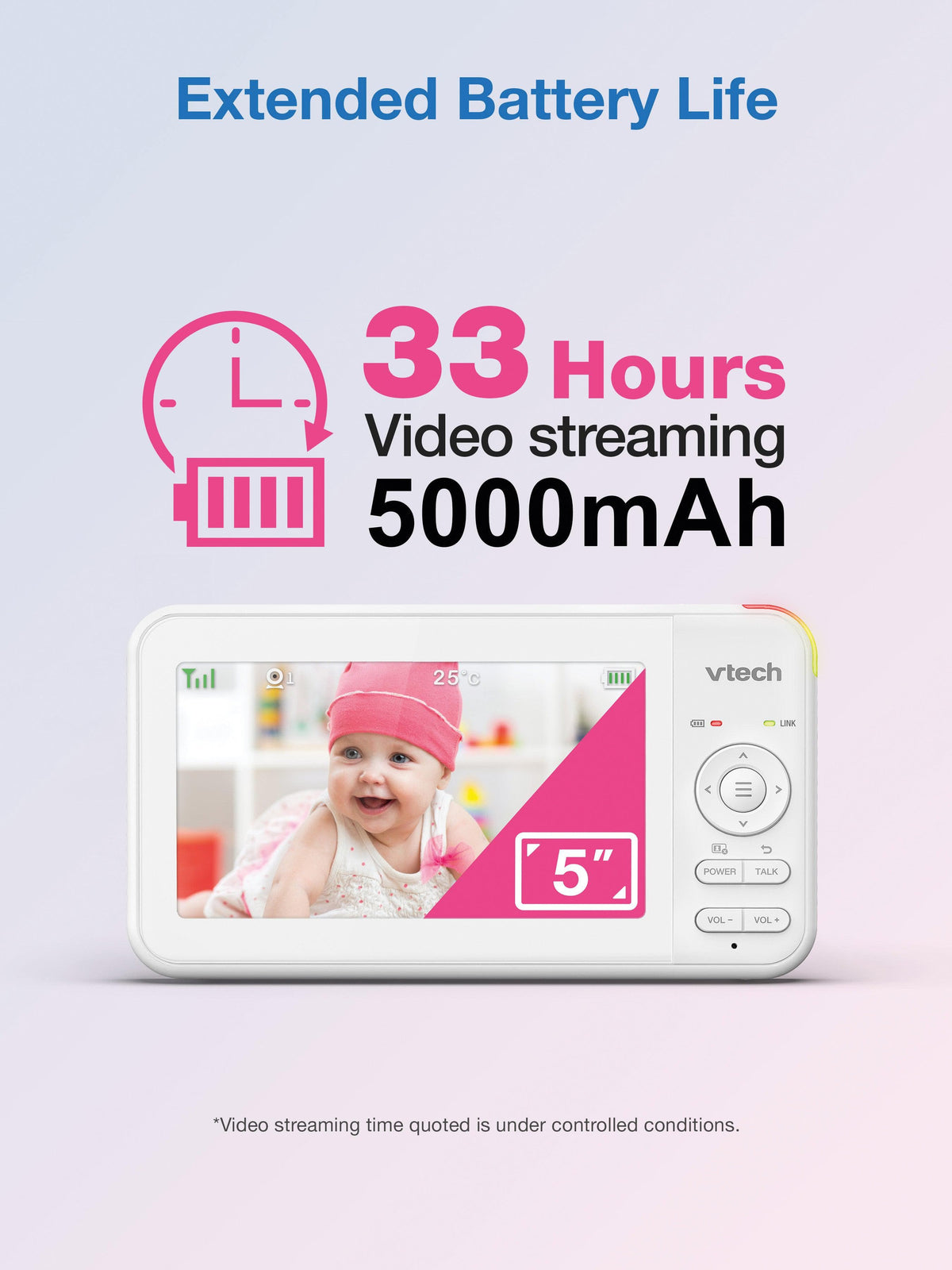 VTech VM5467 5" Pan & Tilt Video Monitor with Night Light – Mamas ...