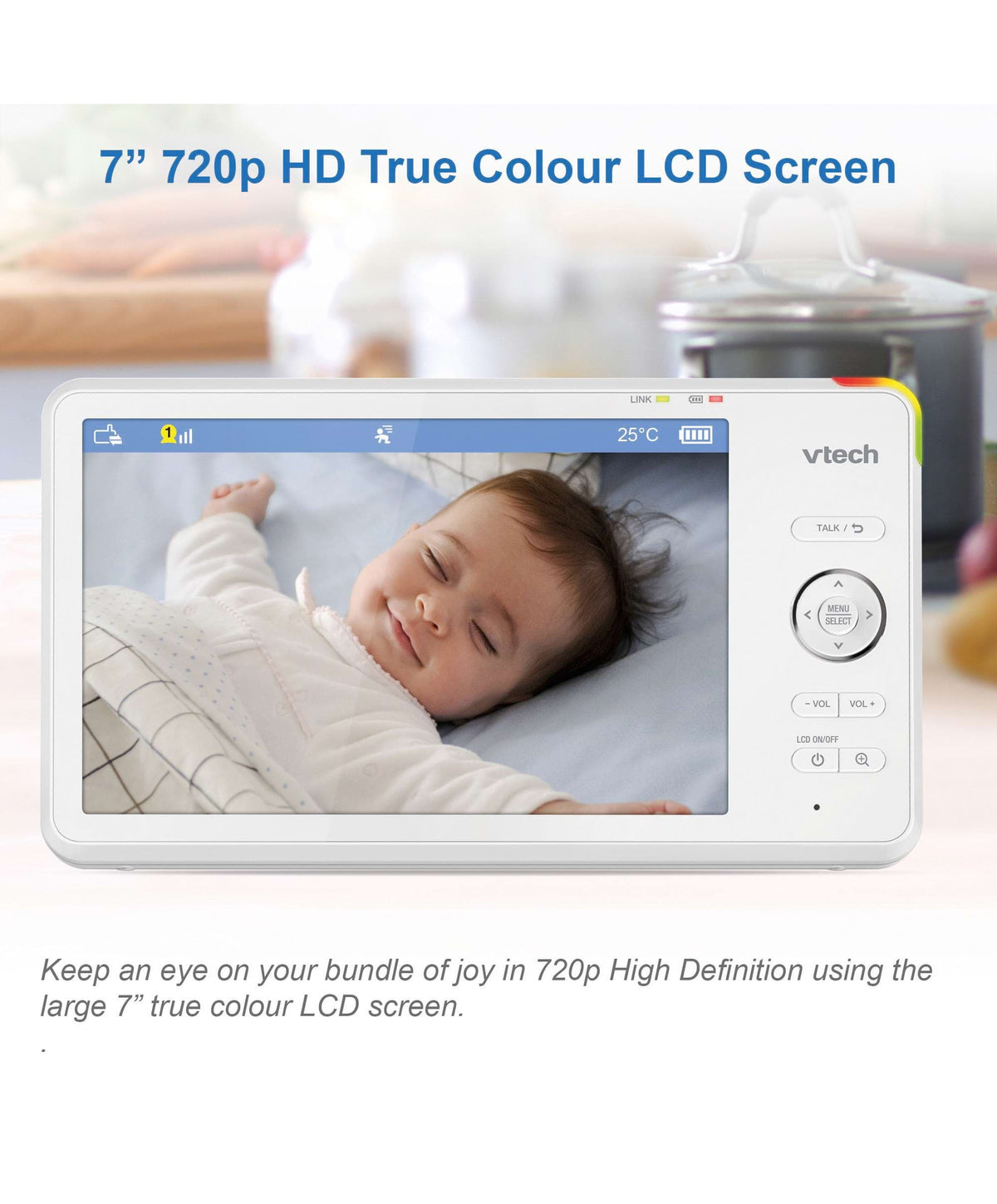 VTech RM7766HD 7 Smart Pan & Tilt Baby Monitor in White – Mamas & Papas UK
