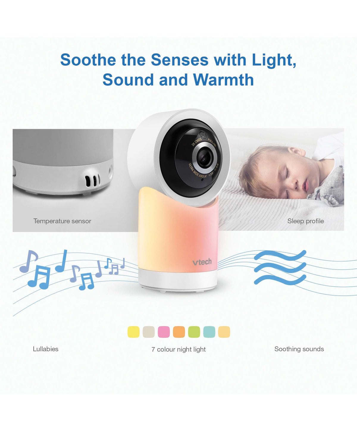 VTech RM7766HD 7 Smart Pan & Tilt Baby Monitor in White – Mamas & Papas UK