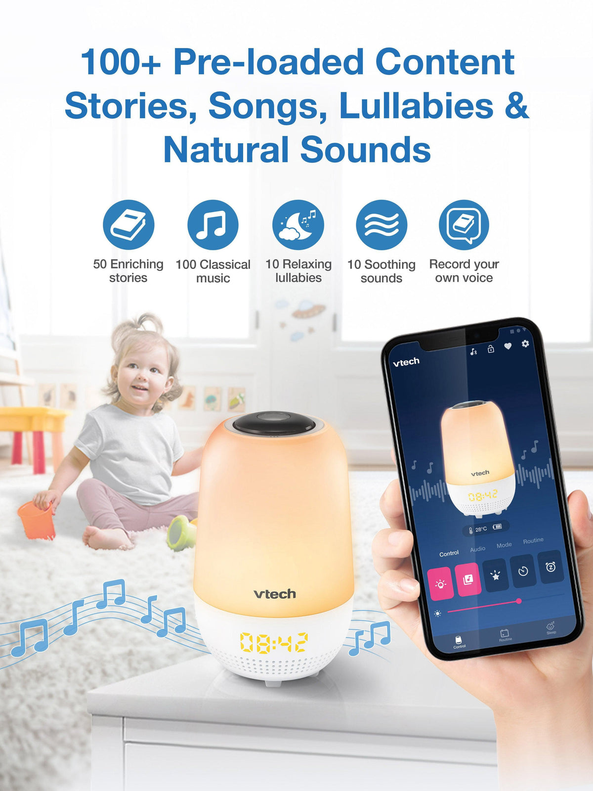 VTech V-Hush Lite Soothing Sleep Trainer – Mamas & Papas UK