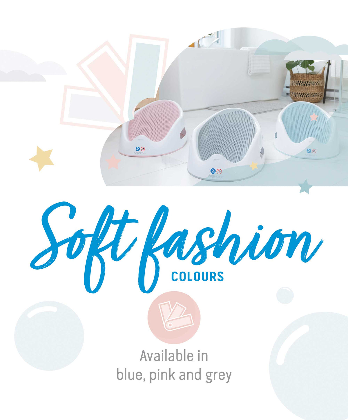Angelcare Bath Support - Blue | Baby Bath Seats & Supports – Mamas ...