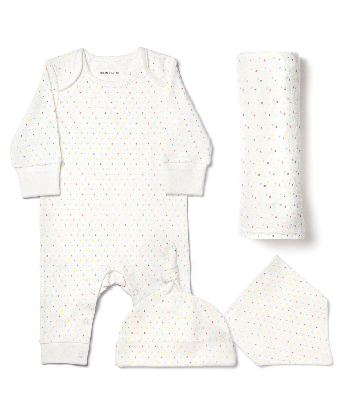 First Kisses Organic bodysuit, muslin, bib & hat – Mamas & Papas UK