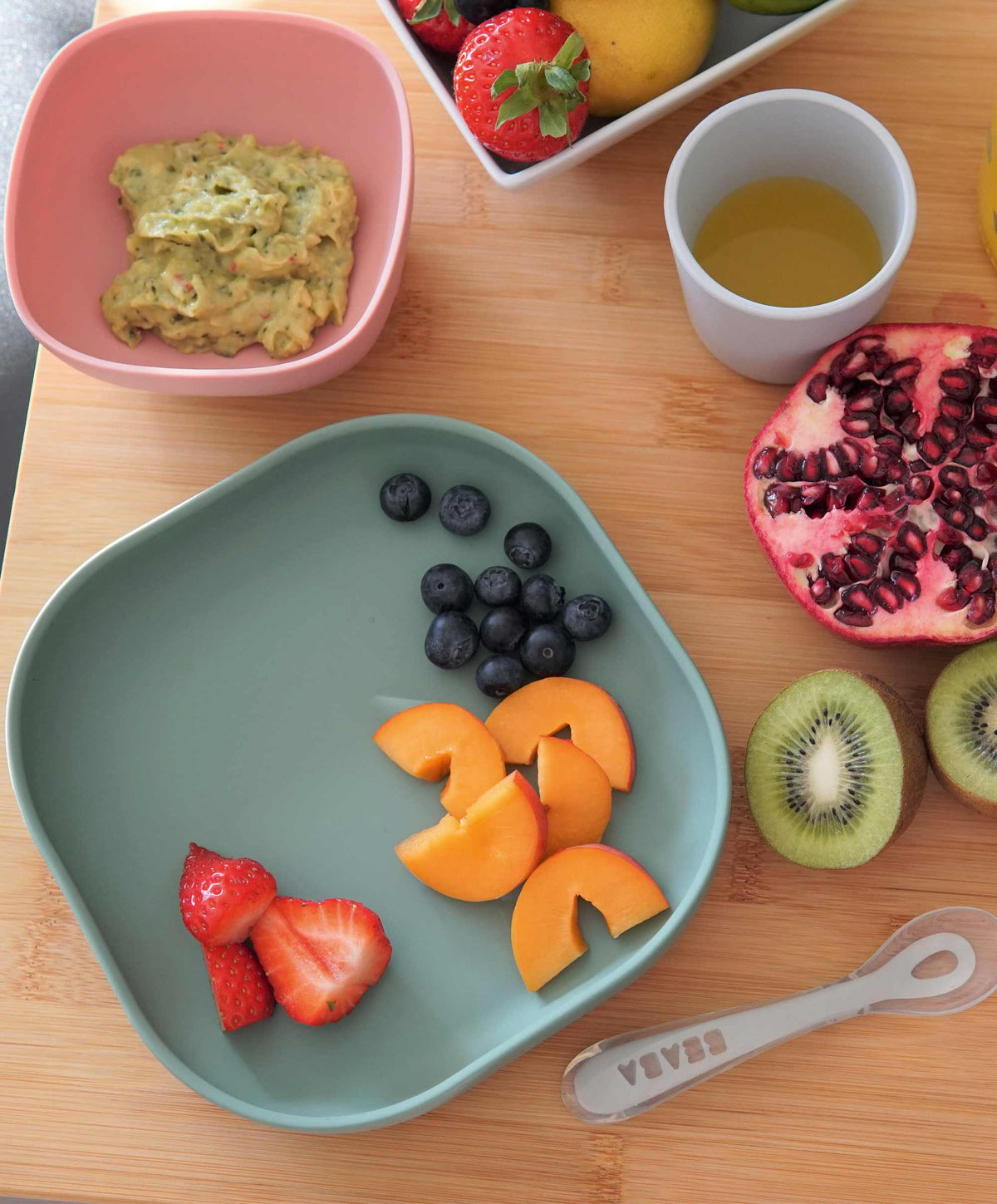 Béaba 4 Piece Silicone Meal Set - Eucalyptus | Feeding – Mamas & Papas UK