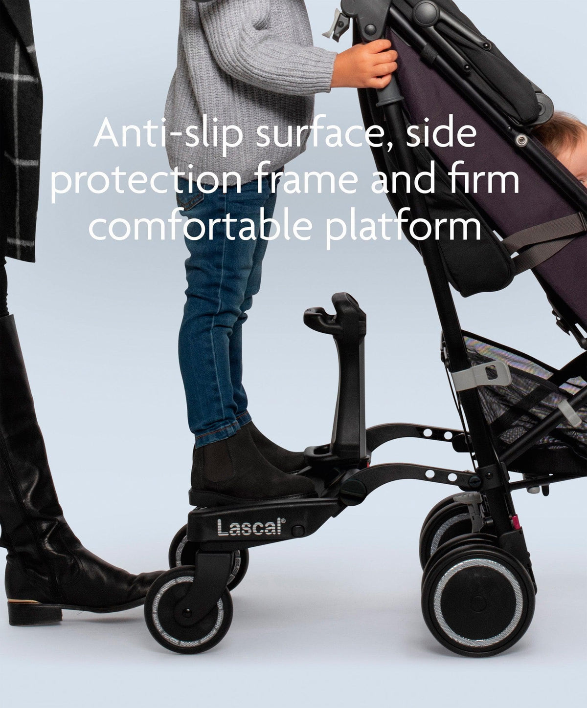 Lascal Black Maxi BuggyBoard® Plus Grey Saddle – Mamas & Papas UK