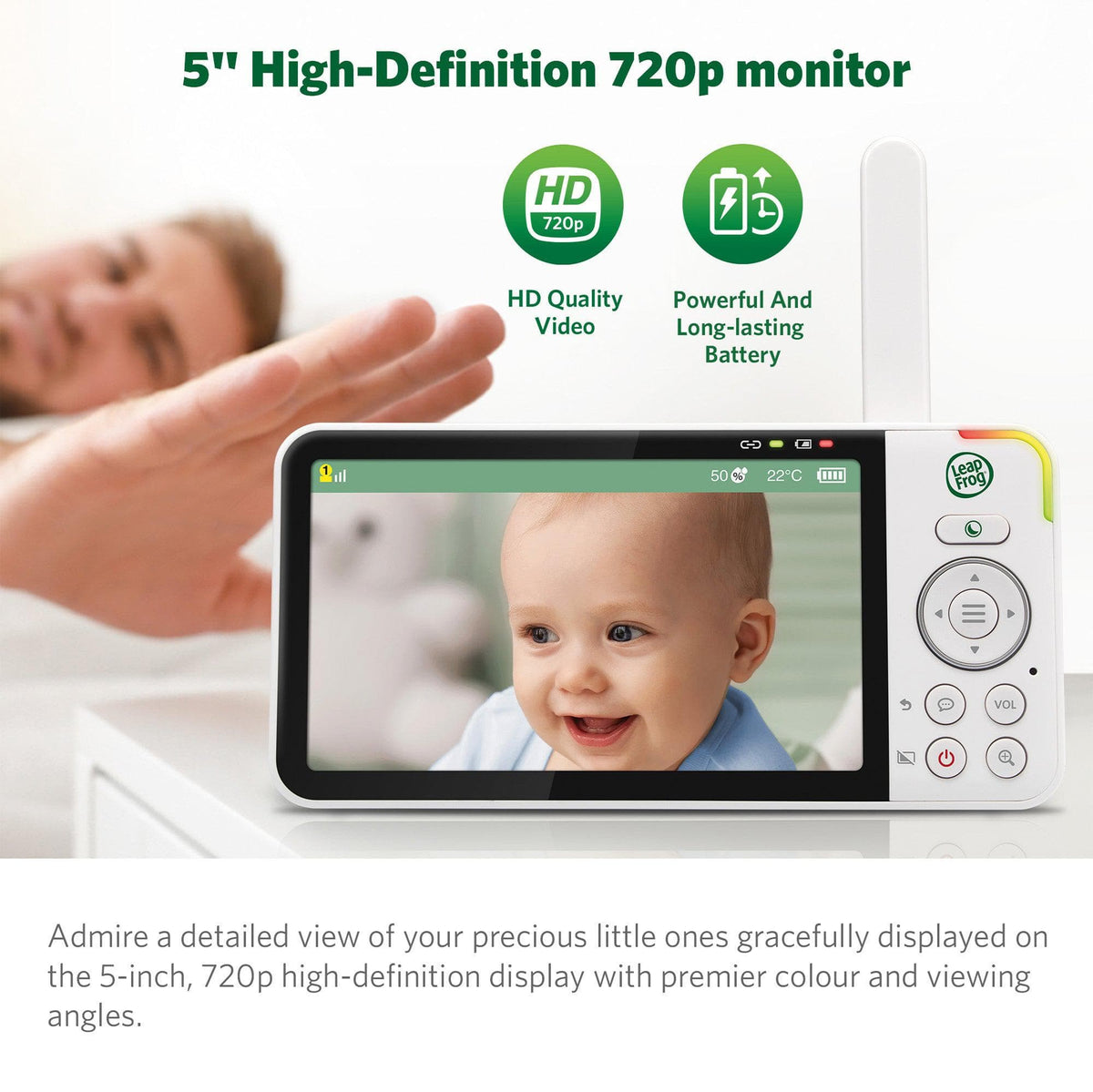 LeapFrog LF915HD 5" Video Baby Monitor - White – Mamas & Papas UK