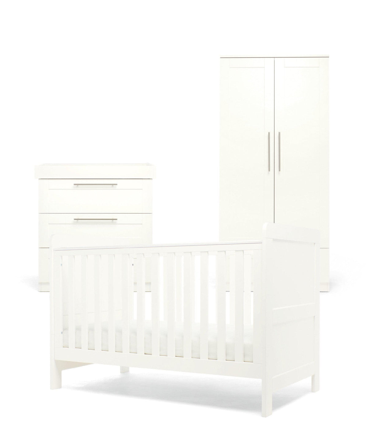 Hampden White Cotbed, Dresser & Wardrobe Nursery Furniture Bundle ...