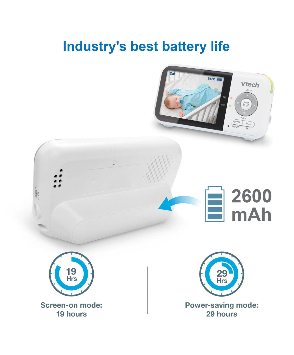 VTech VM819 2.8" Digital Video Baby Monitor- White – Mamas & Papas UK