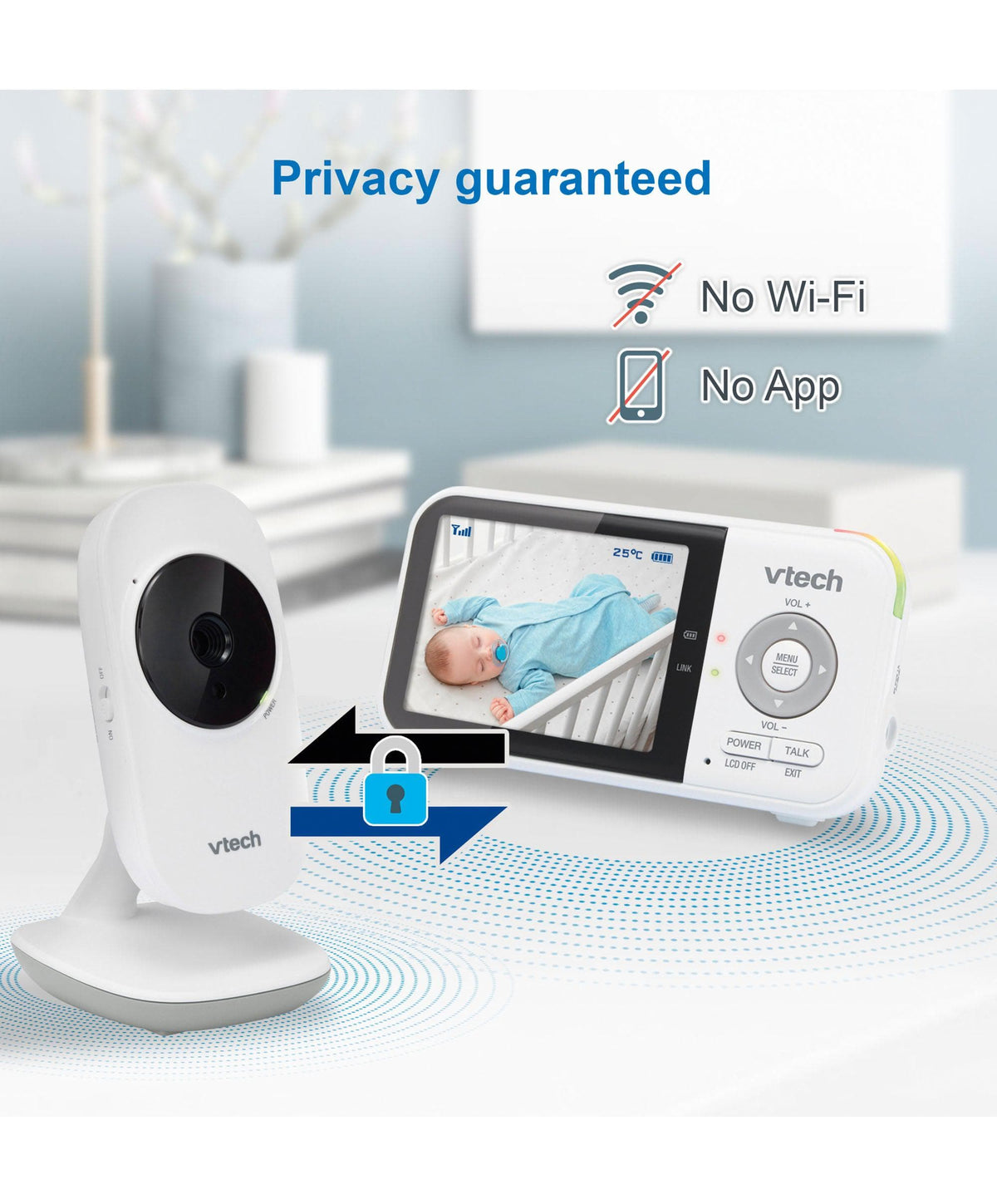 VTech VM819 2.8" Digital Video Baby Monitor- White – Mamas & Papas UK